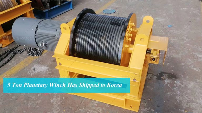 5 ton Planetary Winches Have Shipped to Korea-Learn More Details